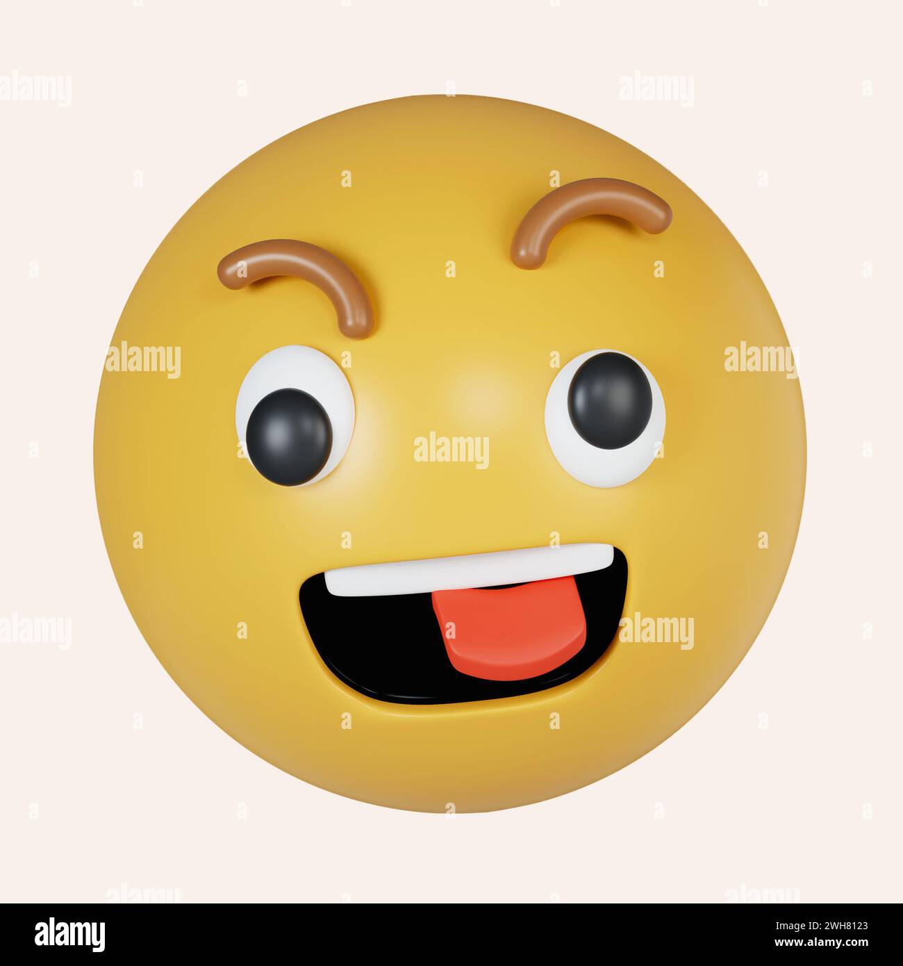 3d crazy emotion. A face showing a stuck-out tongue. icon isolated on ...