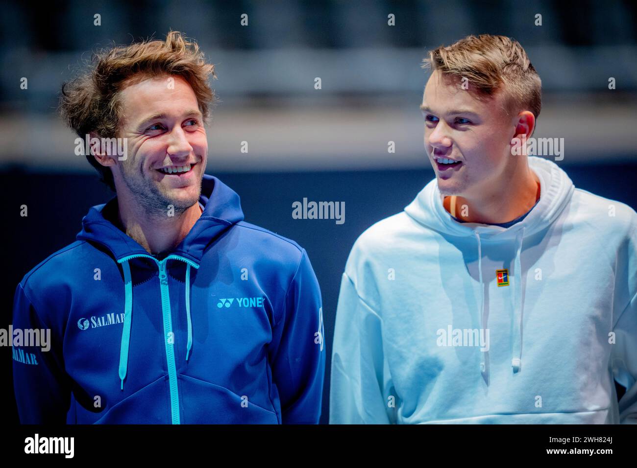 Fornebu 20240208.Tennis players Casper Ruud and Holger Rune at the ...
