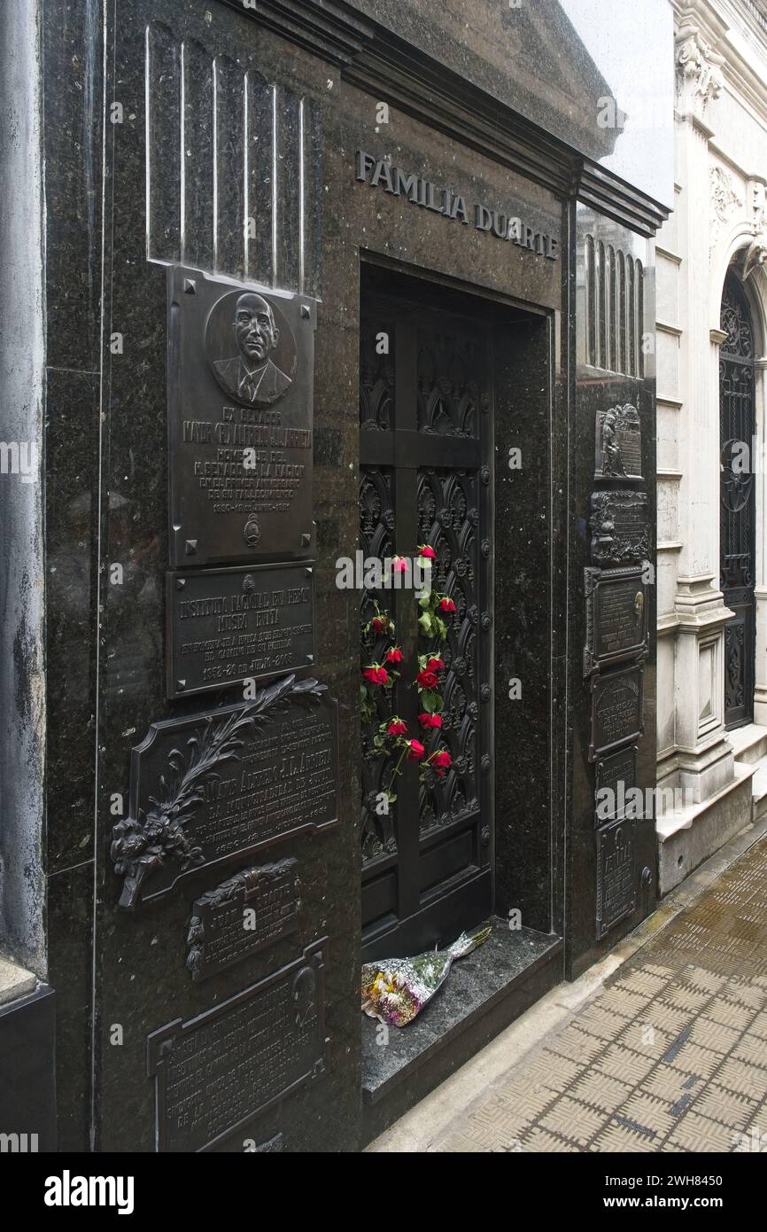 Recoleta Cemetery contains the tomb of Eva Peron. Although she died in ...