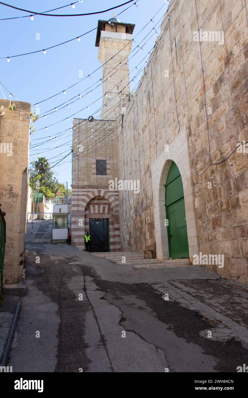 Entrance door of the Al-Khalil Mosque in Hebron city, Palestine. Hebron ...