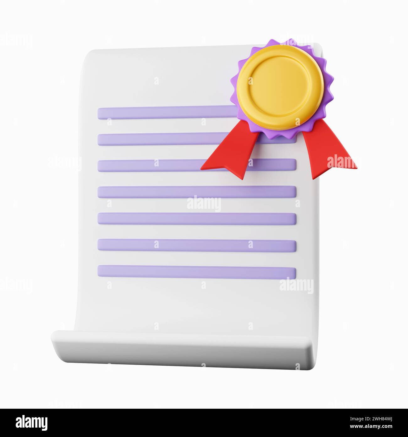 3d Certificate. Achievement, award, grant, diploma concepts. isolated ...