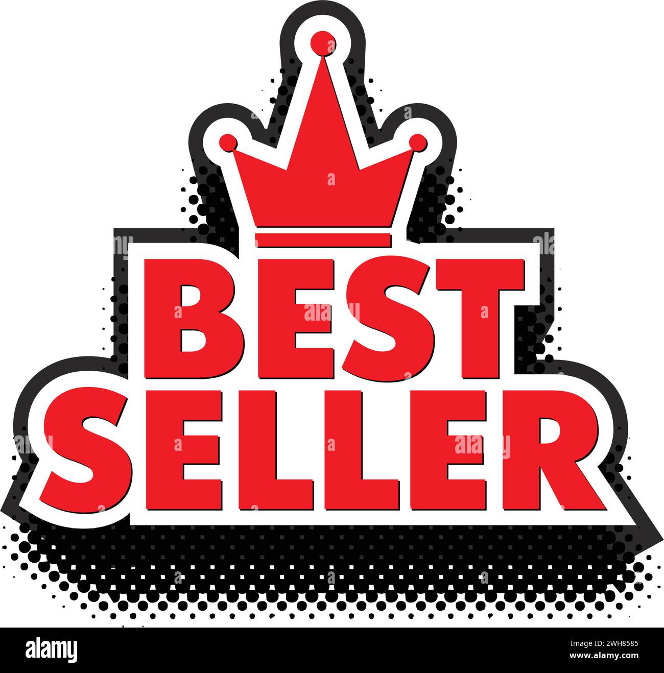 Best seller header with crown in comic book style. Vector on ...