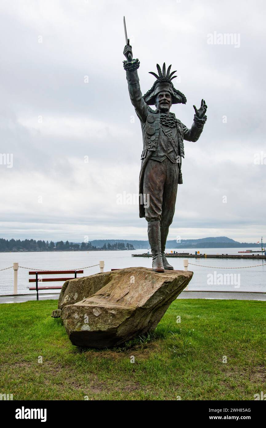 Statue of former mayor Frank Ney dressed as a pirate at Maffeo Sutton ...