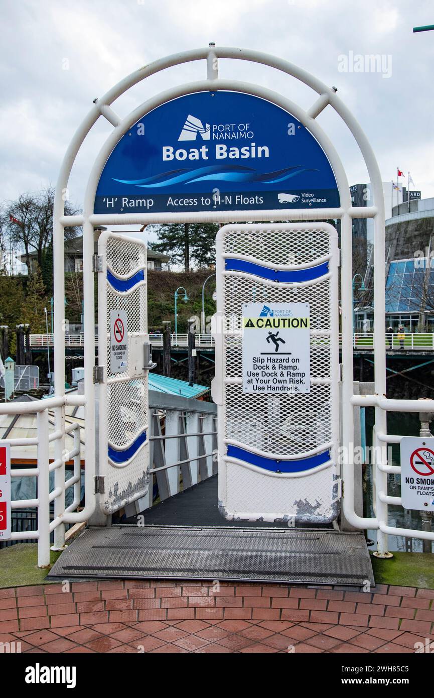 Boat Basin sign at marina in Nanaimo, British Columbia, Canada Stock ...