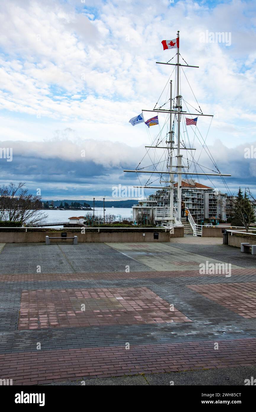 Flags flying at Anchor Park in Nanaimo, British Columbia, Canada Stock ...