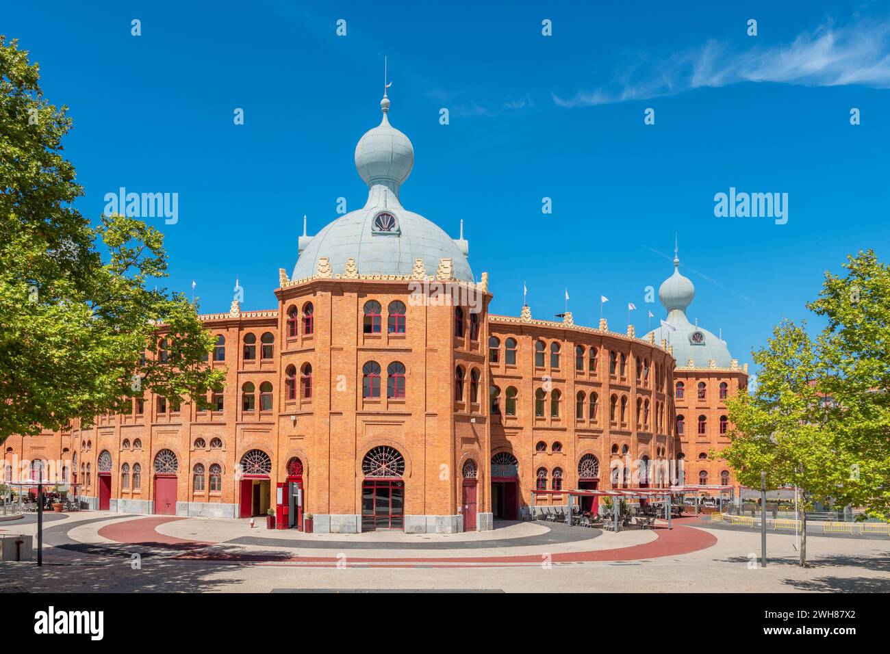 Red brick building of Campo Pequeno Bullring. Lisbon, Portugal Stock ...