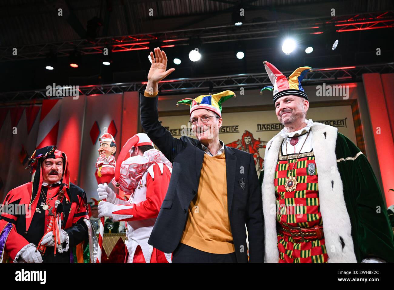 Stockach, Germany. 08th Feb, 2024. Karl Lauterbach (SPD, 2nd from right), Federal Minister of ...