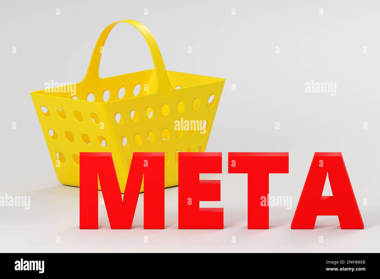 3d rendered sign Meta on grey podium, soft light, smooth background, 3d ...