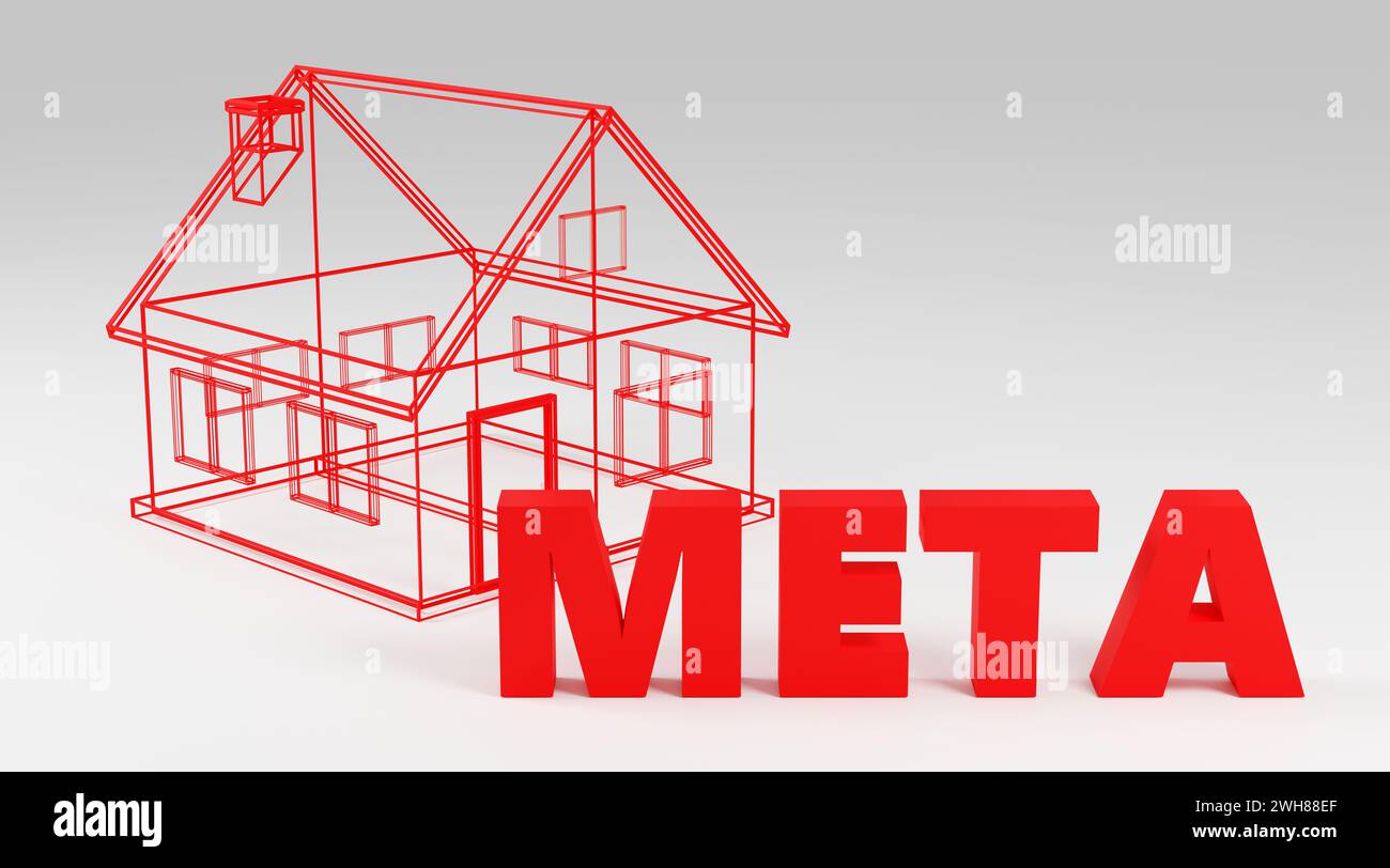 3d rendered sign Meta on grey podium, soft light, smooth background, 3d ...