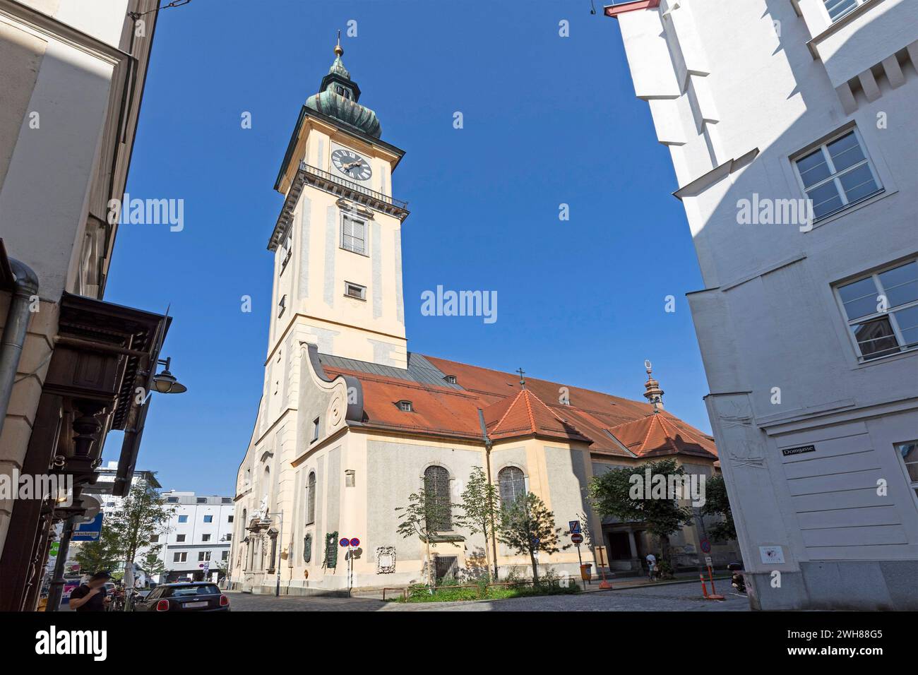 City Parish Church Of The Assumption Of The Virgin Mary, Linz, Upper Austria, Austria Stock ...