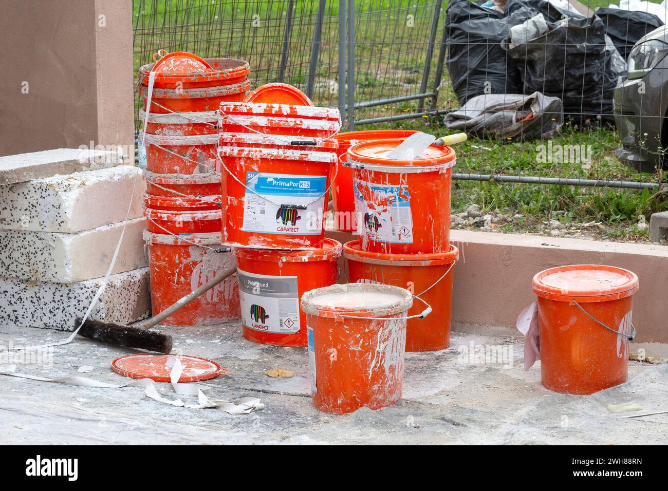 Construction Site, Silicone Plaster Stock Photo - Alamy