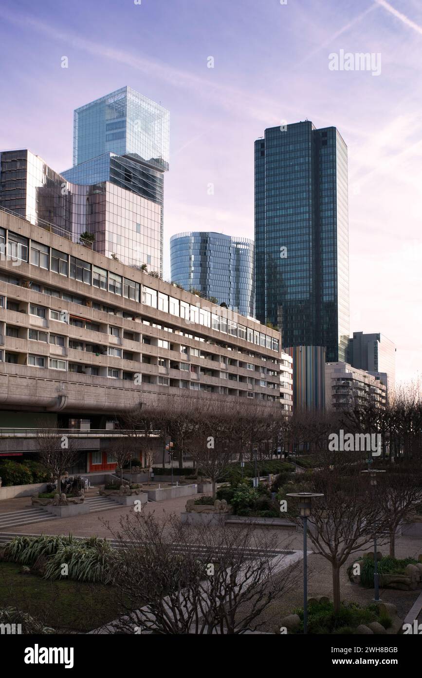 Paris, France - 01/28/2024: Modern building in the "La Défense ...