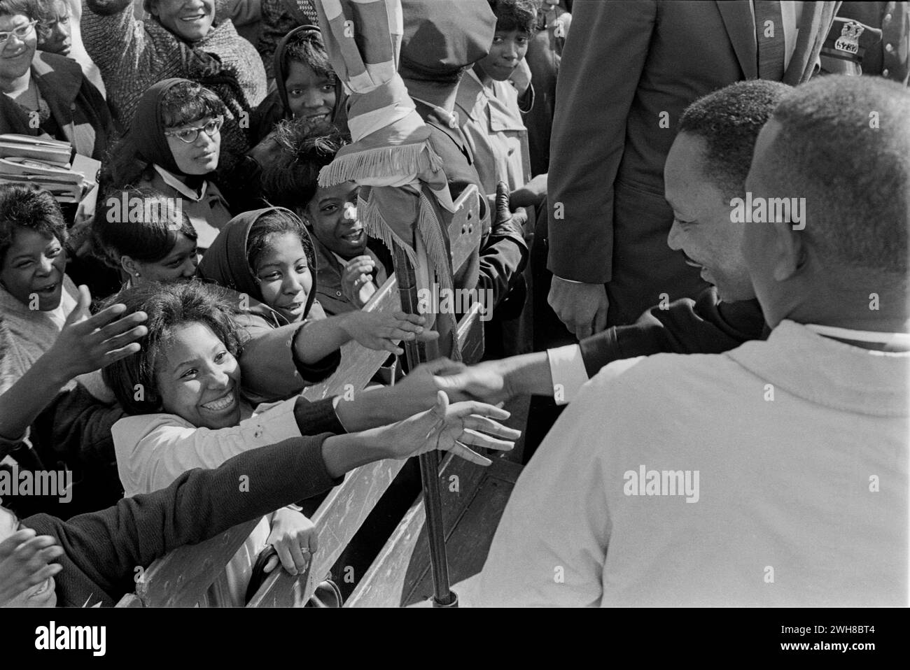Dr King Greeting Crowd During a Peaceful Civil Rights Protest in the ...