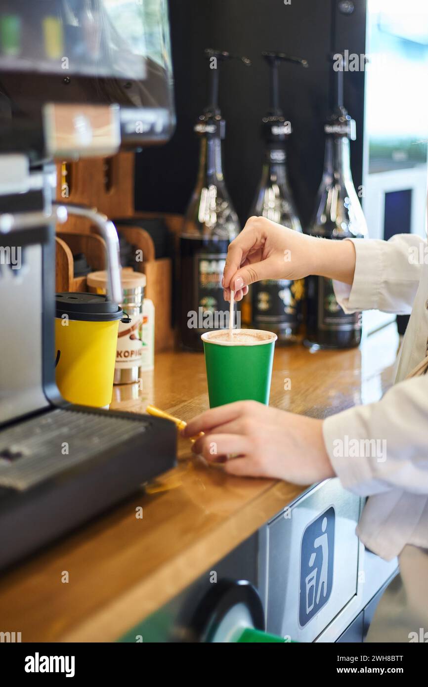 Hands making cup tea hi-res stock photography and images - Alamy