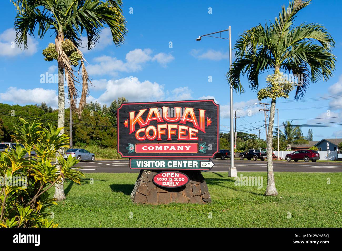 Kauai Coffee Company sign is seen in Kauai, Hawaii, USA, on January 18 ...