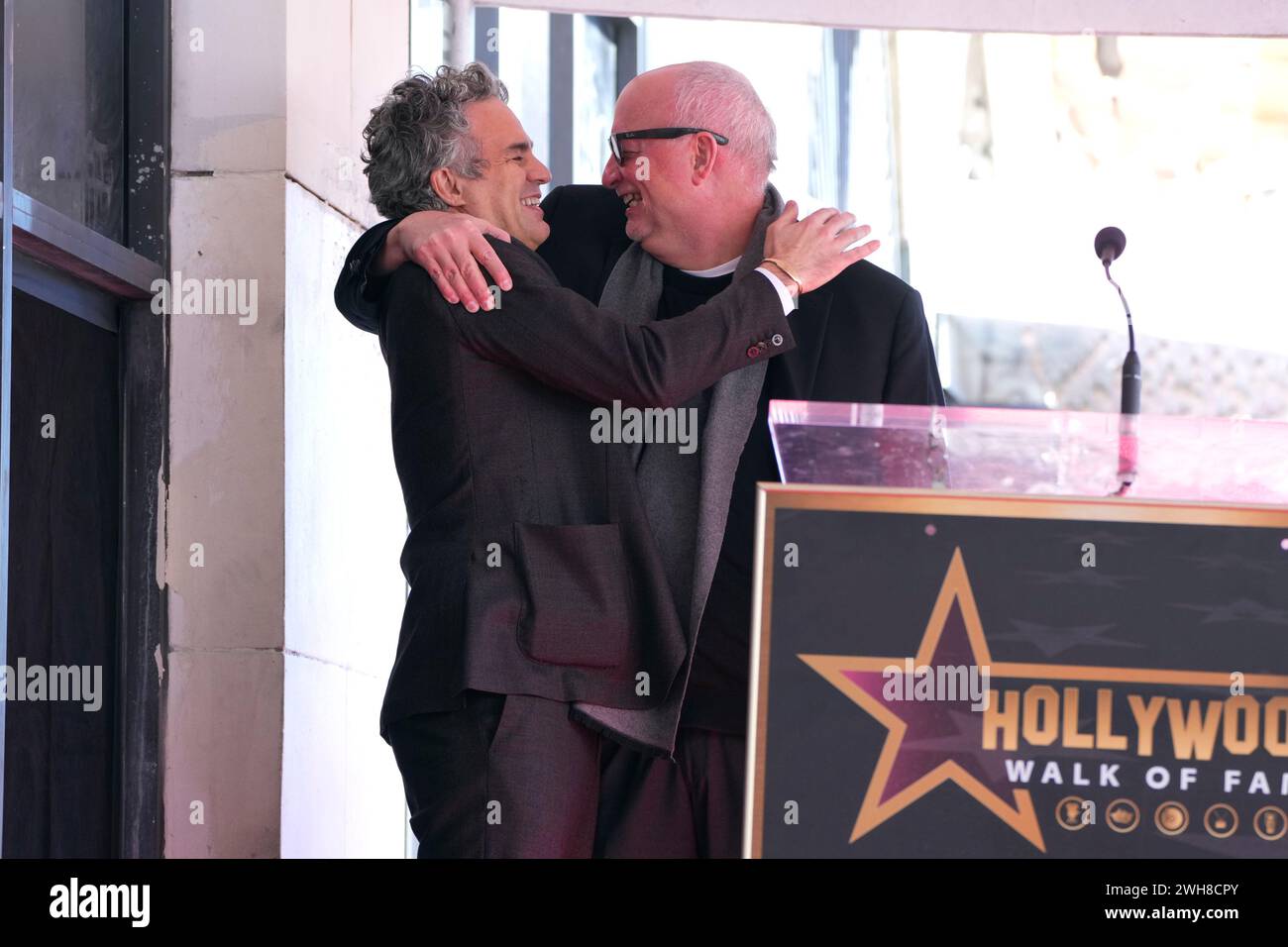 Mark Ruffalo, left, and Timothy McNeil attend a ceremony honoring ...