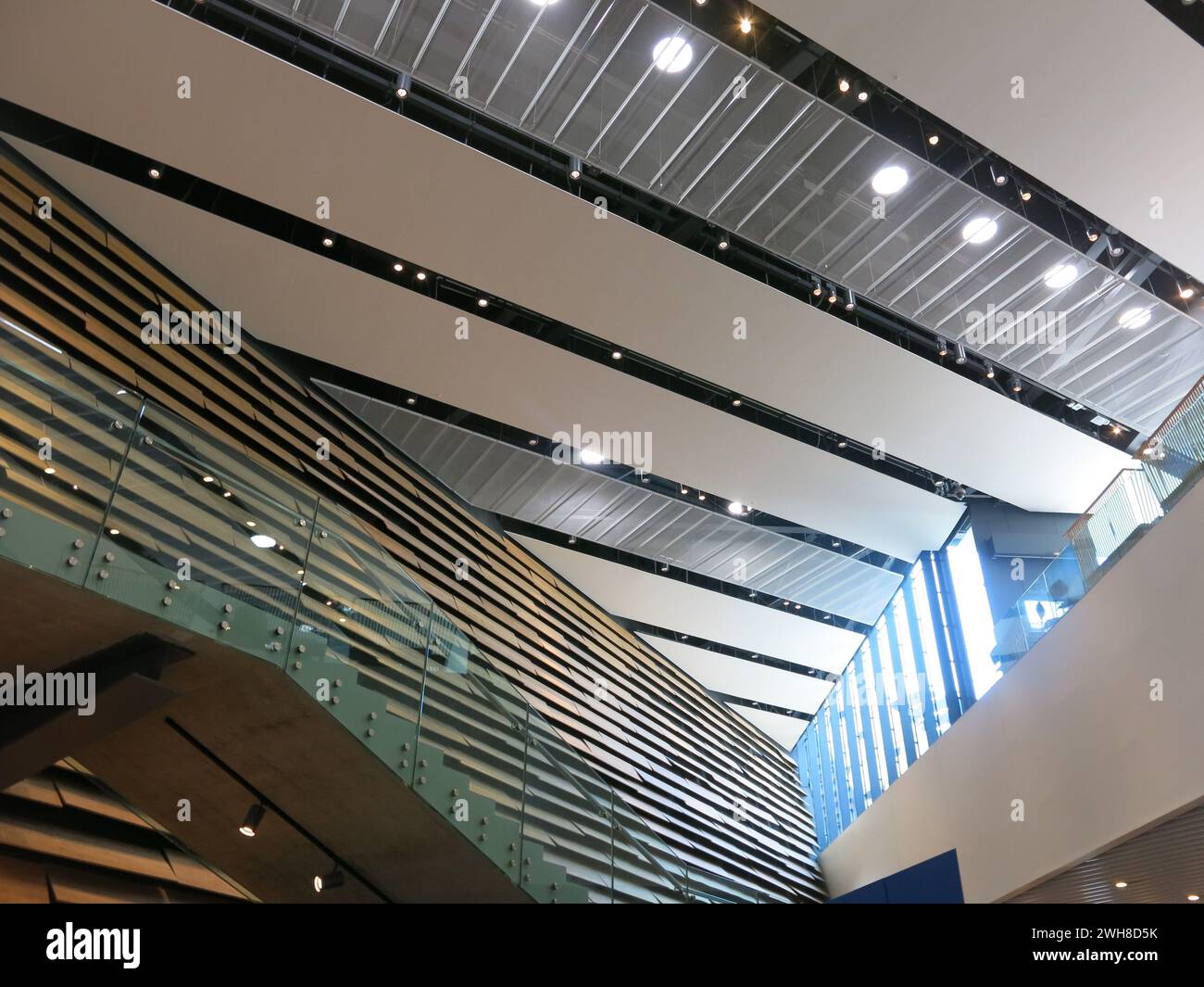 Multiple textures, materials, lines and shapes: interior design of the ...