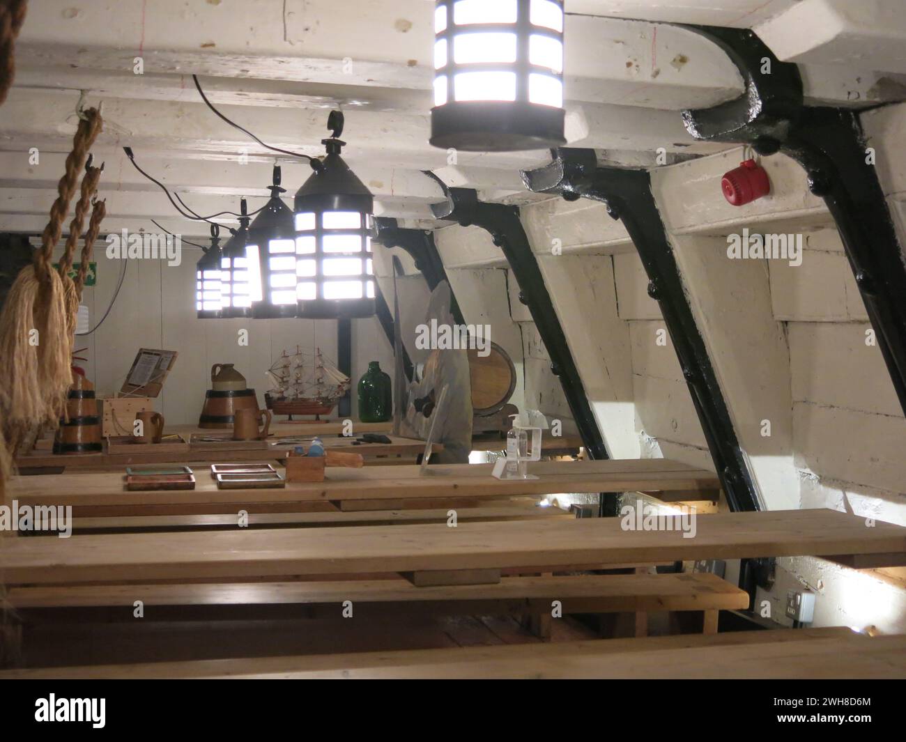 Interior view of HMS Unicorn, Scotland's oldest ship and now a heritage ...