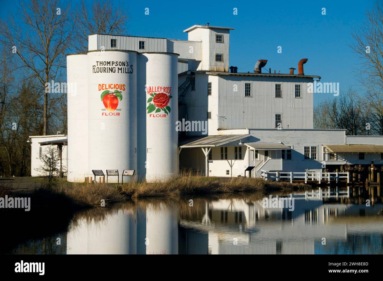 Thompson's Mill with reflection, Thompson's Mills State Park, Oregon ...
