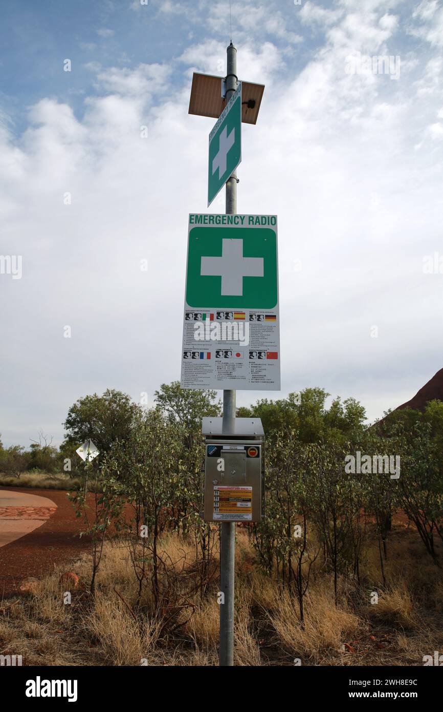Emergency radio, Uluṟu-Kata Tjuṯa National Park, Ayers Rock, Australia ...