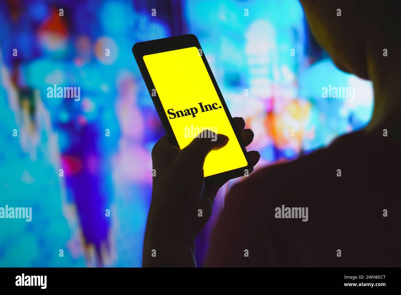 In this photo illustration, the Snap Inc. logo is displayed on a ...