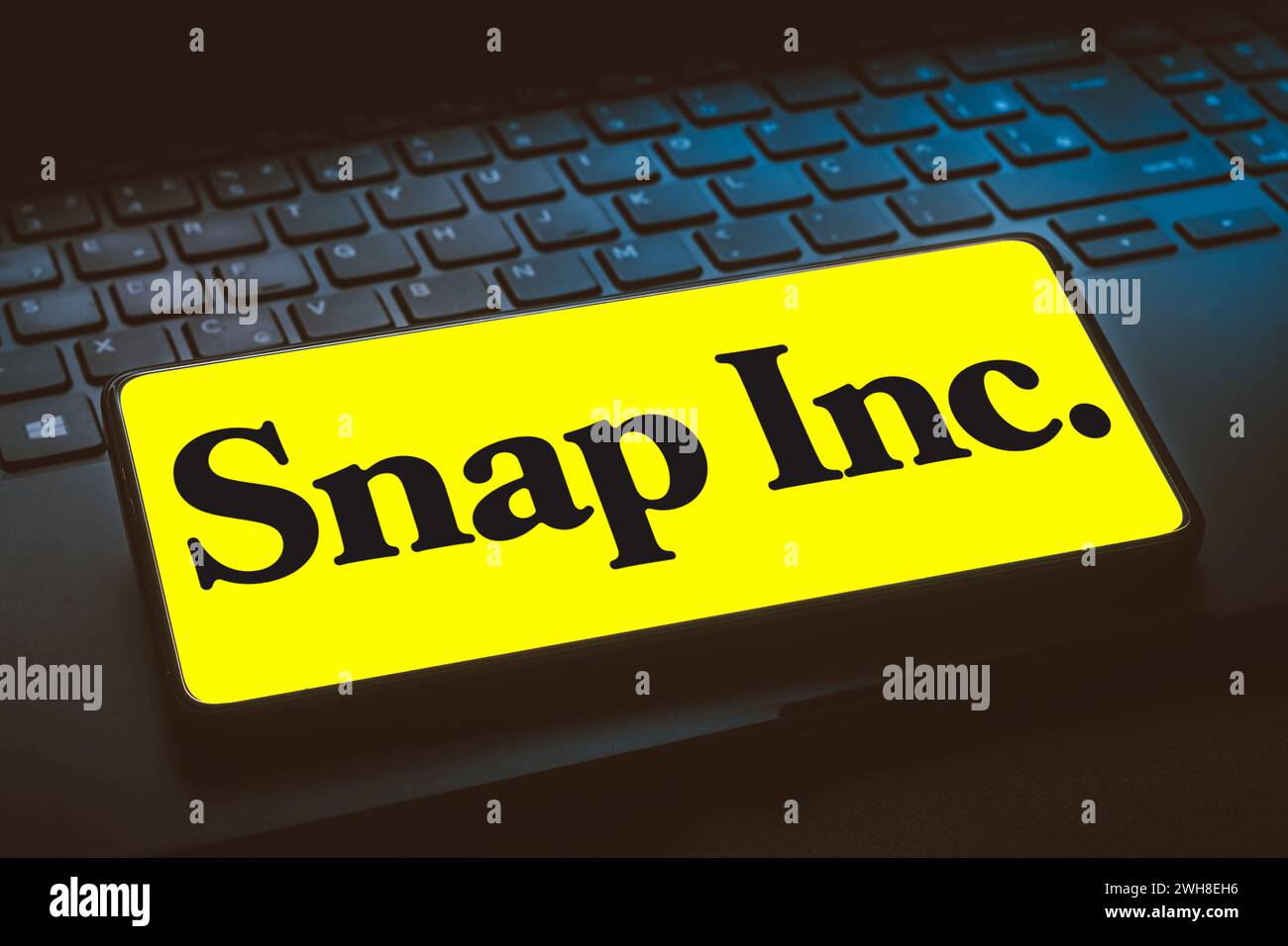 In this photo illustration, the Snap Inc. logo is displayed on a ...
