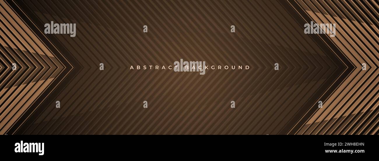 Dark 3d abstract modern background with brown striped arrows ...