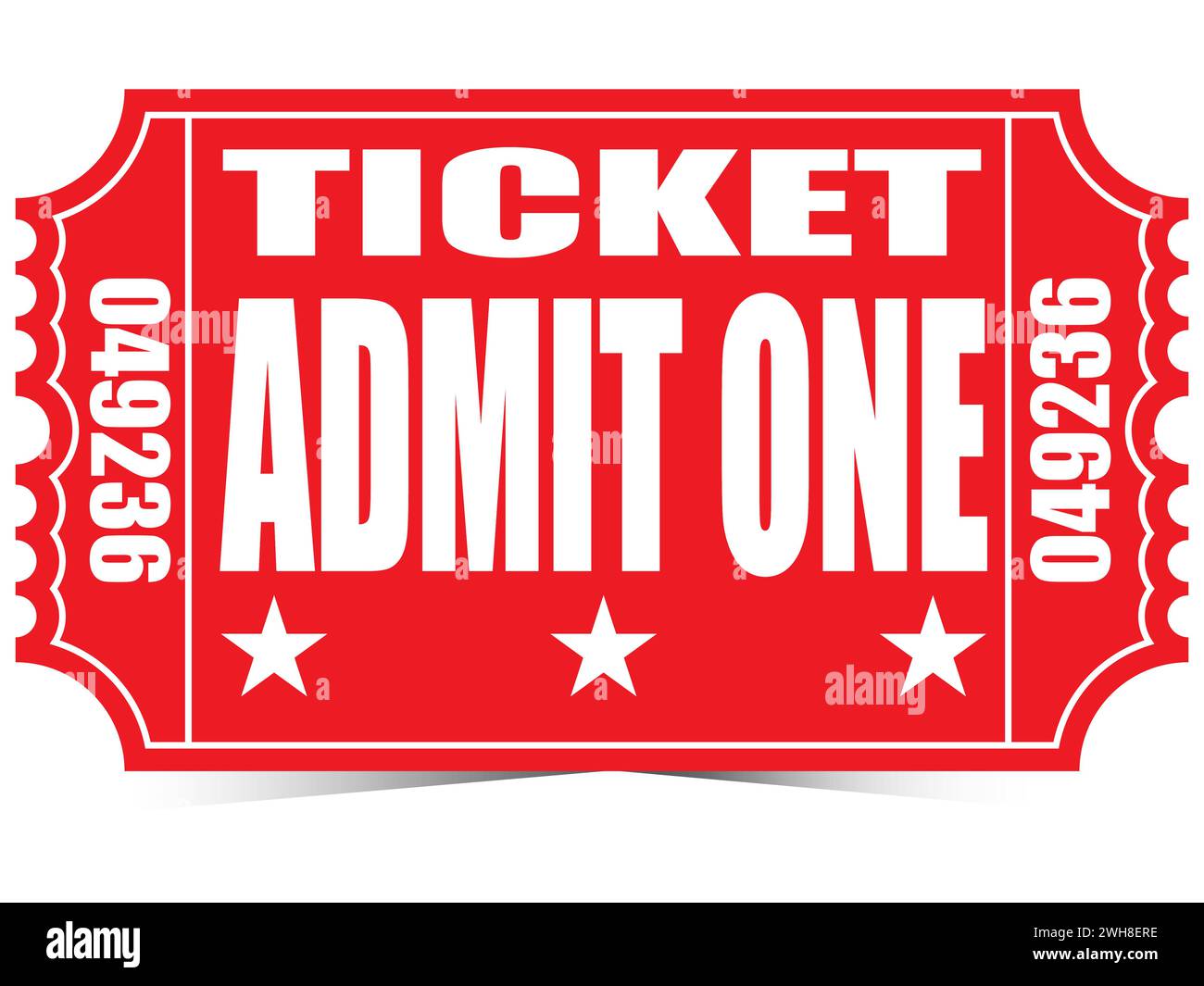 Vintage style red admit one ticket with numbers Stock Vector Image ...