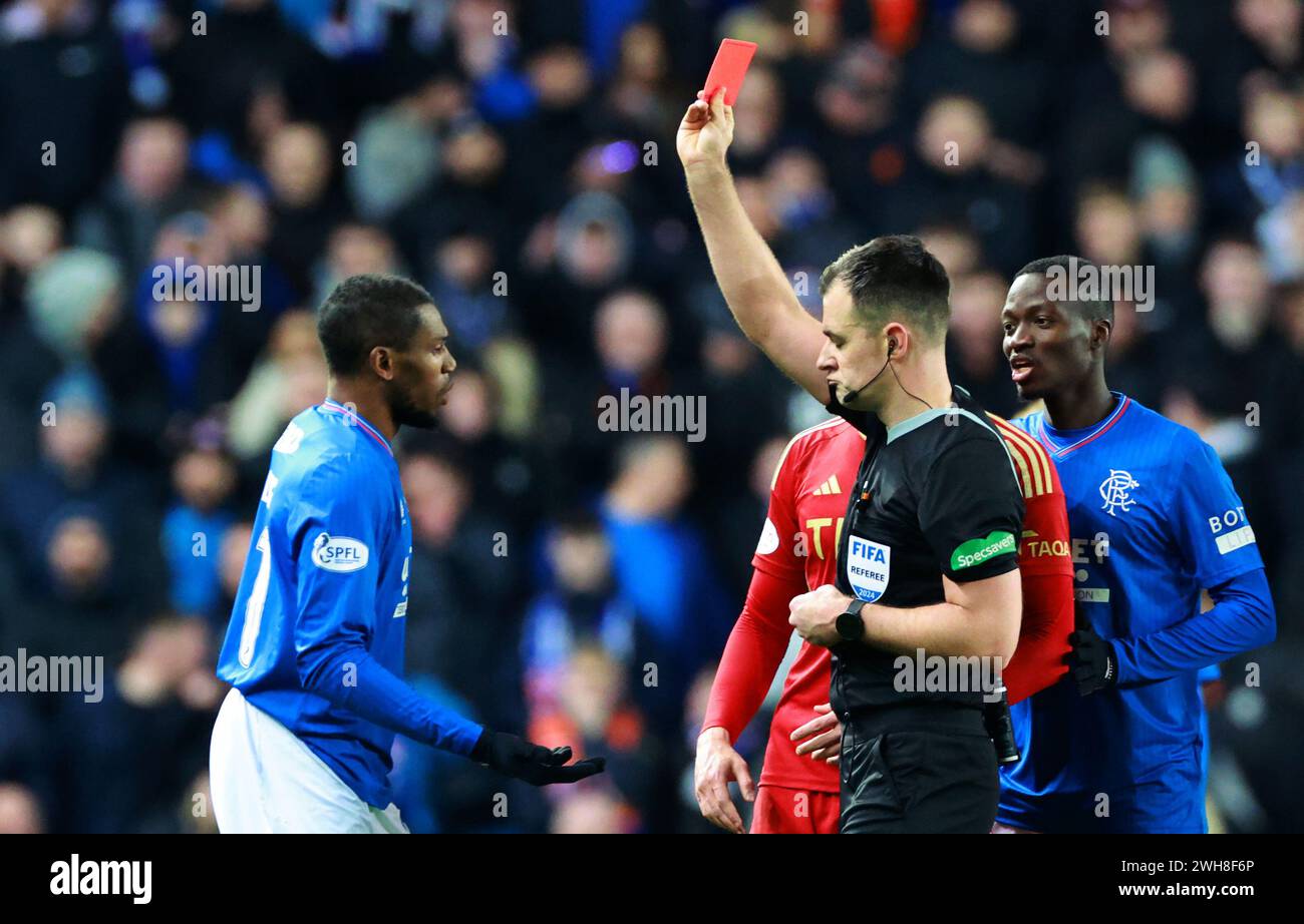 File photo dated 06-02-2024 of Rangers' Dujon Sterling being shown a red card. Rangers' appeal ...