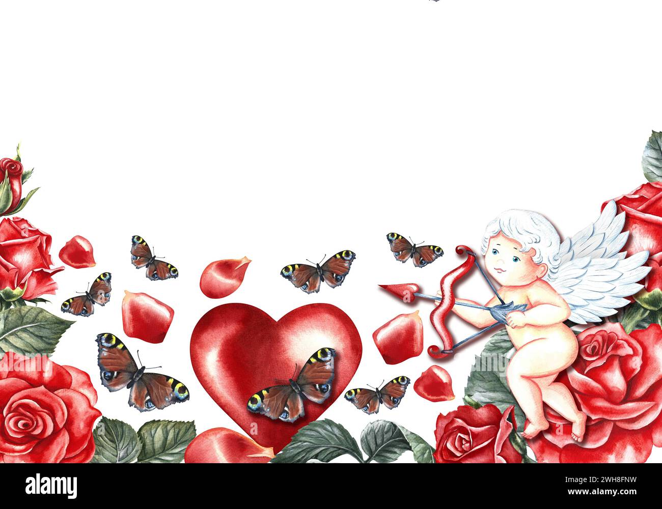 Red rose flower bow arrow hi-res stock photography and images - Alamy