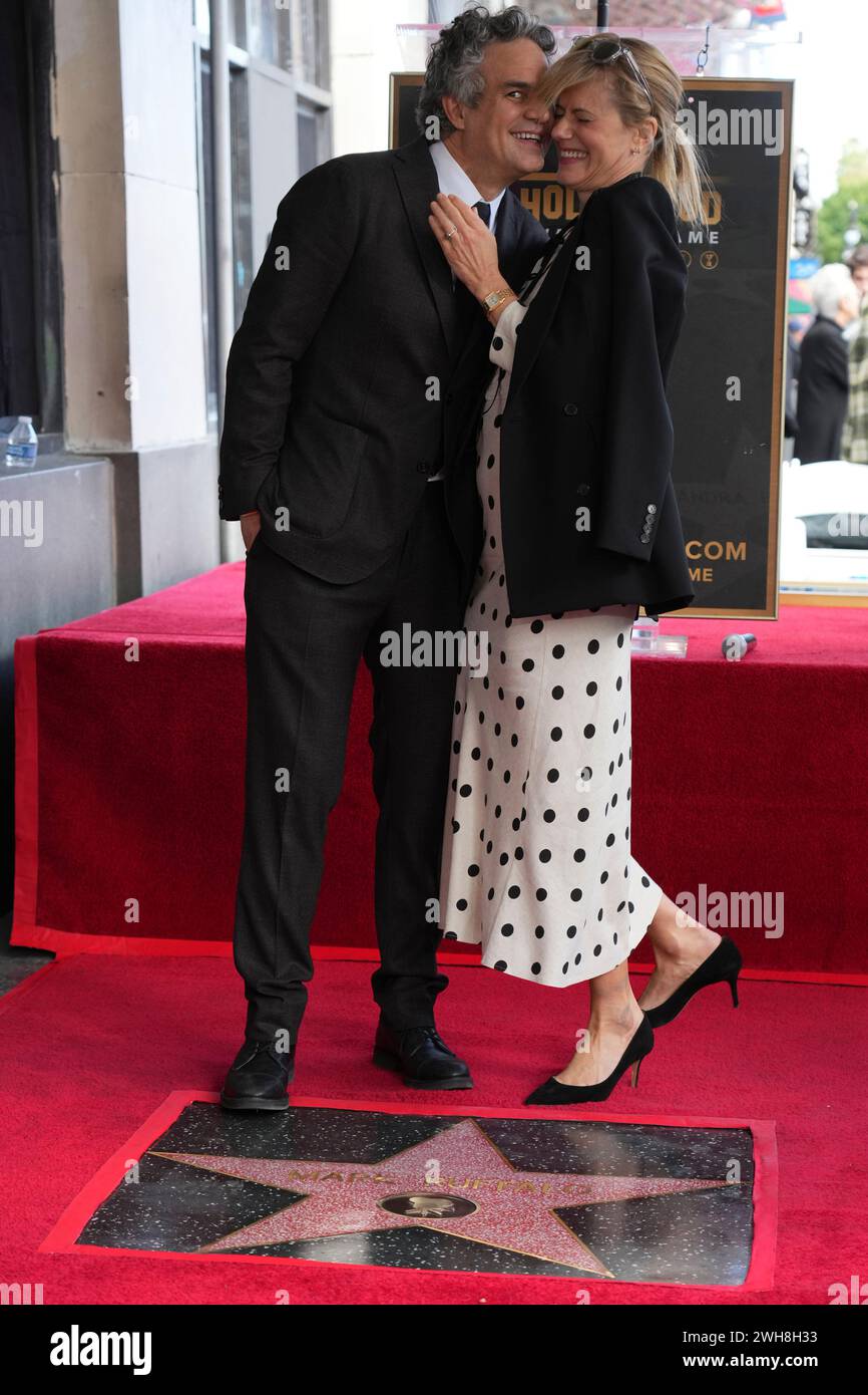 Mark Ruffalo, left, and Sunrise Coigney attend a ceremony honoring ...