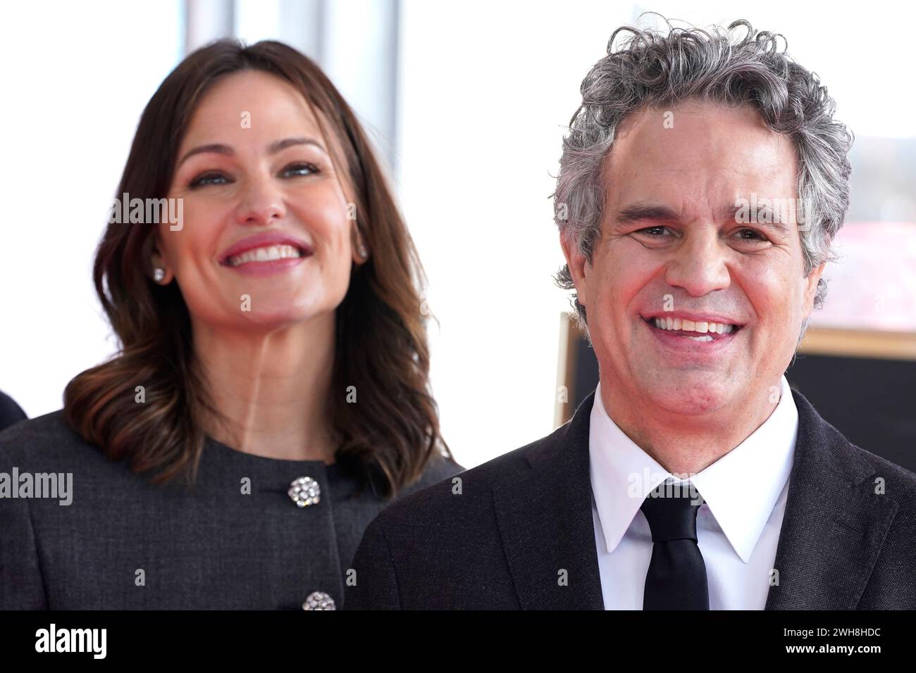 Jennifer Garner, left, and Mark Ruffalo attend a ceremony honoring Mark ...