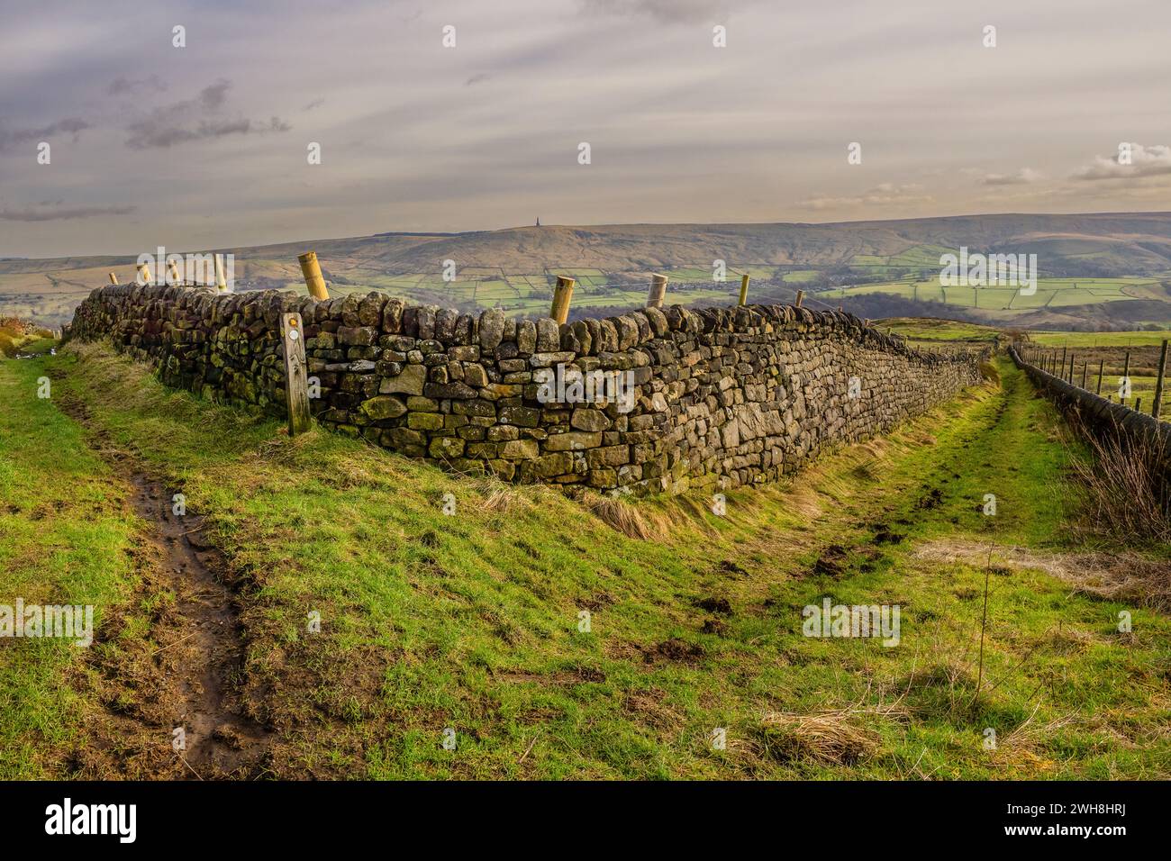 07.02.2024 Sign on the Calderdale Way heading to Hebden Bridge Stock ...