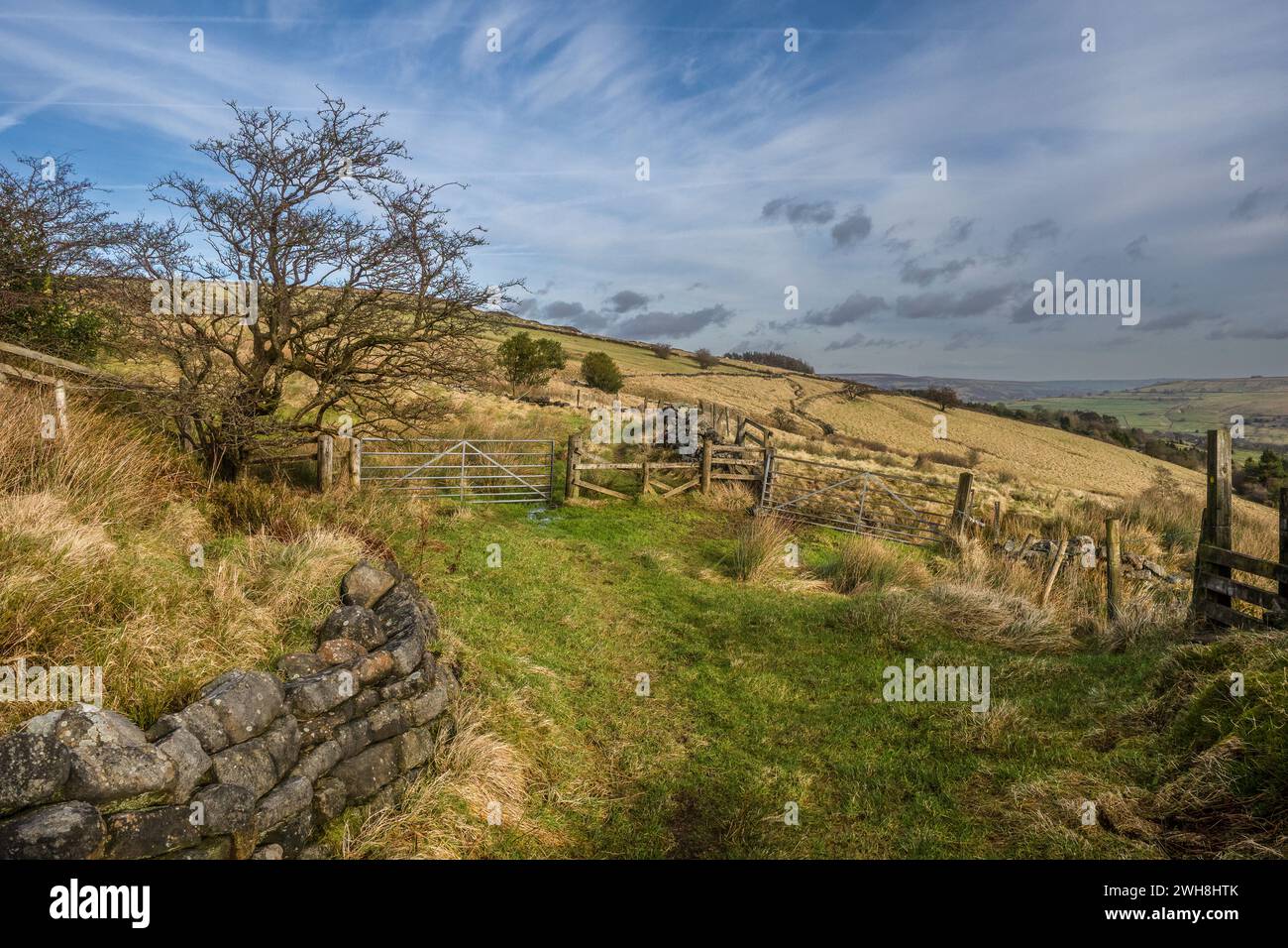 Hiking to Hebden Bridge along the Calderdale Way from Todmorden Stock ...