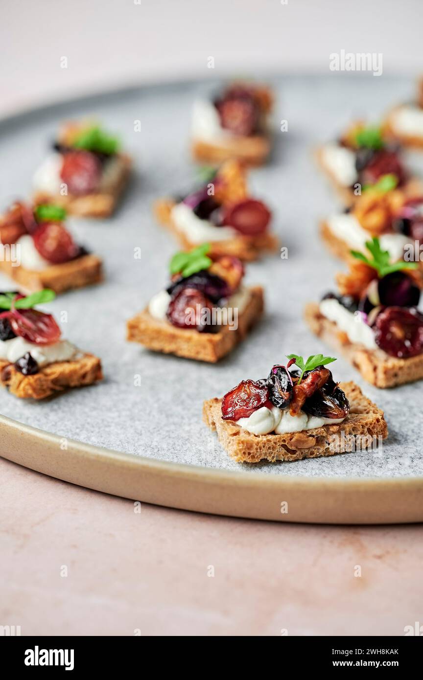 Char-grilled fig & walnut sourdough topped with Persian fetta, roasted ...