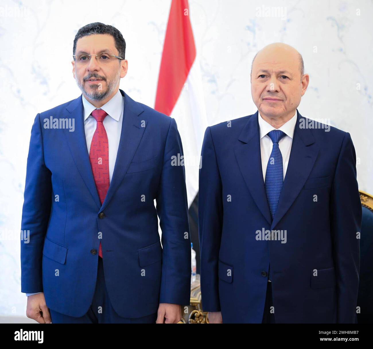 Yemeni President Rashad Mohammed Al-Alimi, Chairman of the Presidential ...