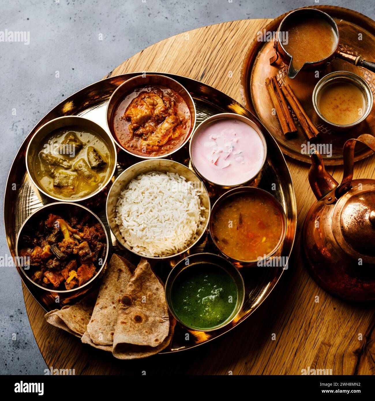 Chicken thali hi-res stock photography and images - Alamy