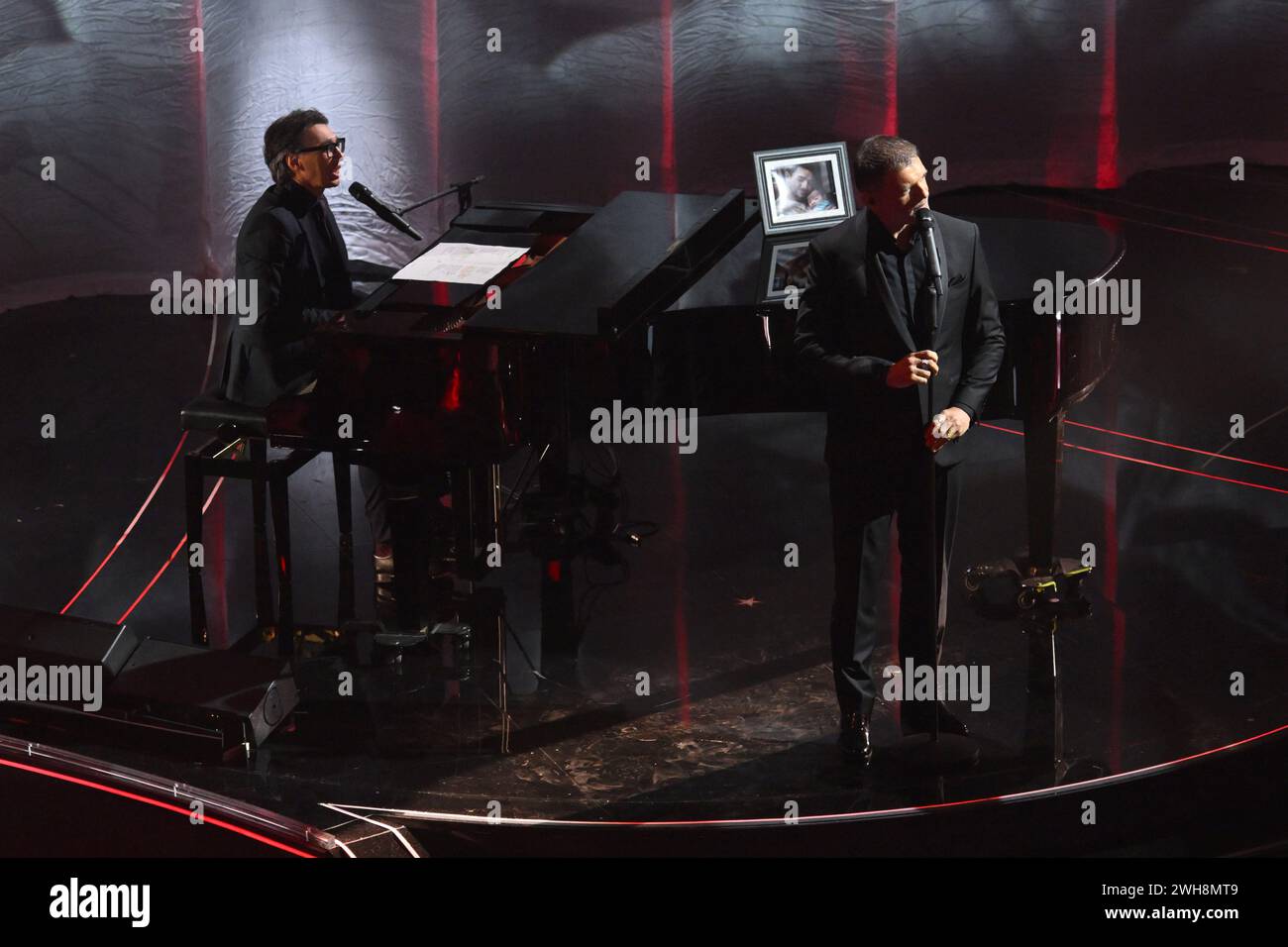 Sanremo, Italy. 08th Feb, 2024. Sanremo, 74th Italian Song Festival ...