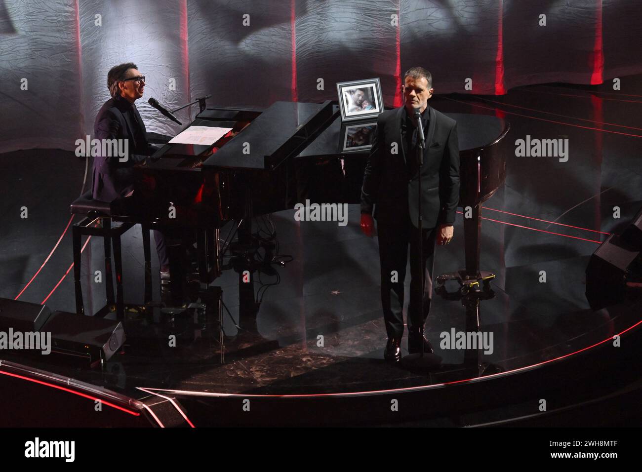 Sanremo, Italy. 08th Feb, 2024. Sanremo, 74th Italian Song Festival ...