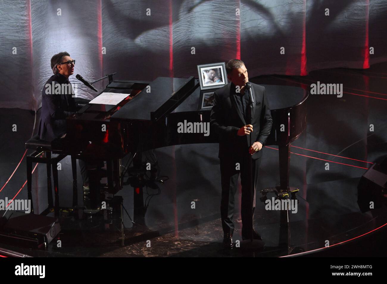Sanremo, Italy. 08th Feb, 2024. Sanremo, 74th Italian Song Festival ...