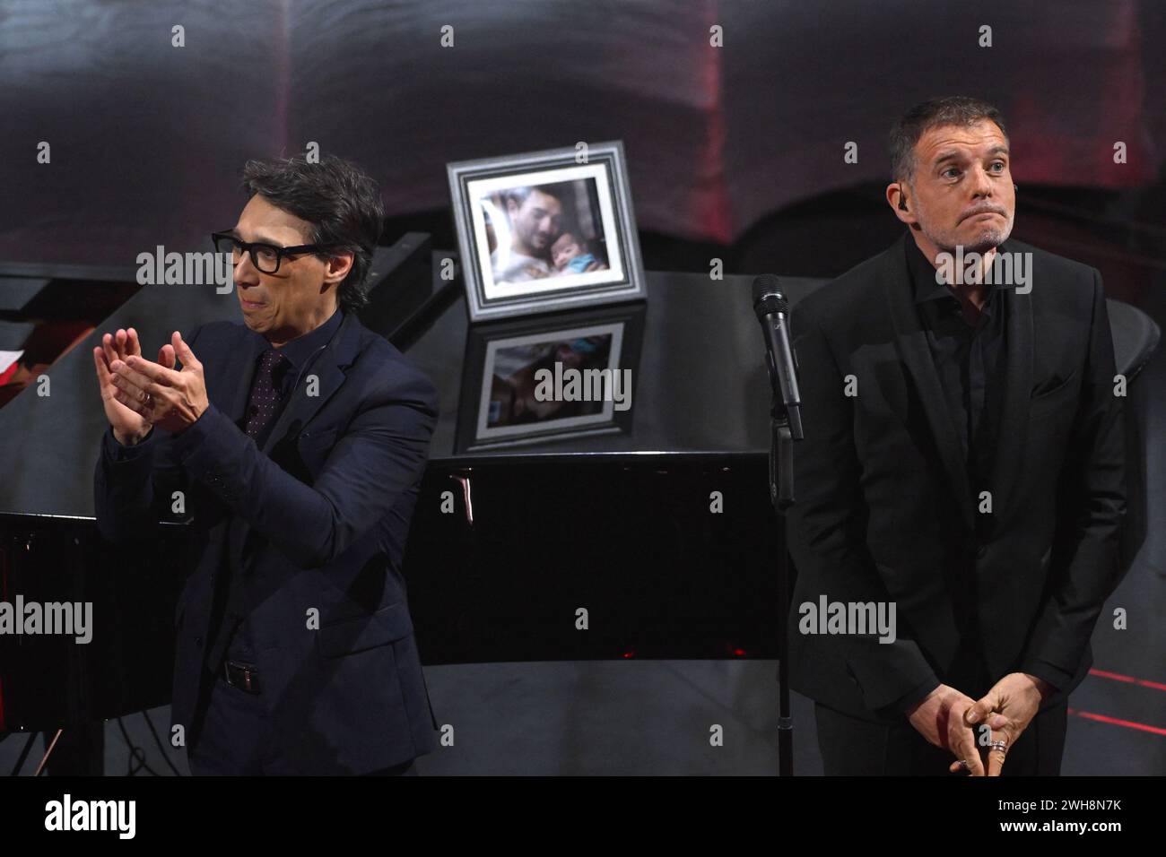 Sanremo, Italy. 08th Feb, 2024. Sanremo, 74th Italian Song Festival ...