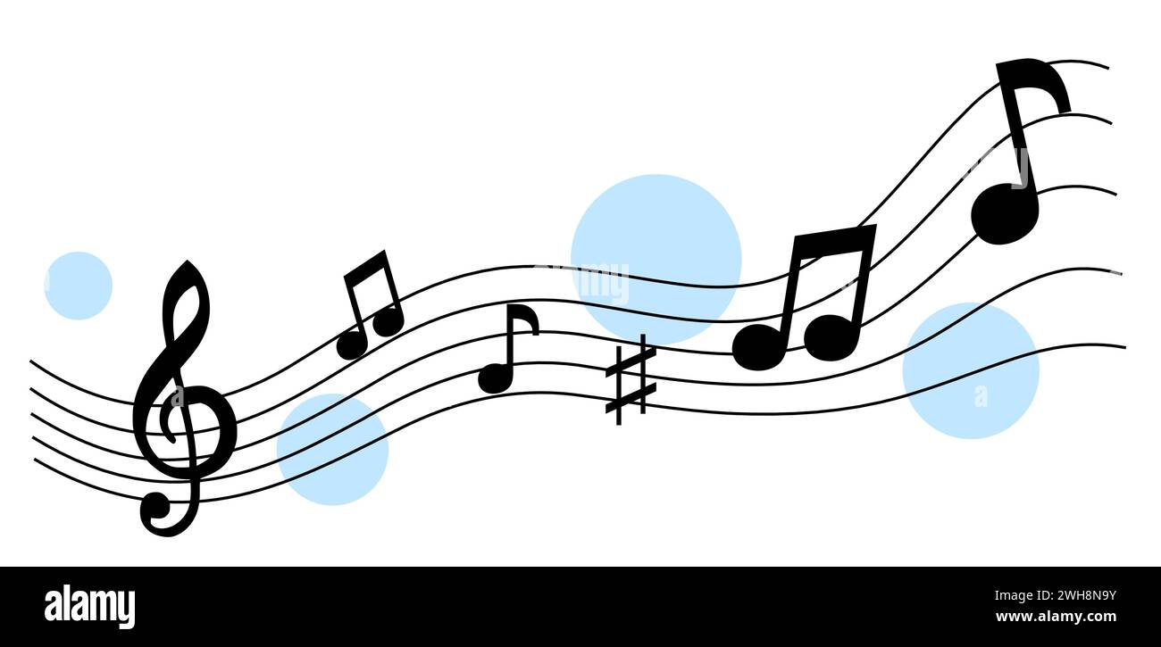 Sheet music on a white background. Doodle. Music Stock Vector Image ...