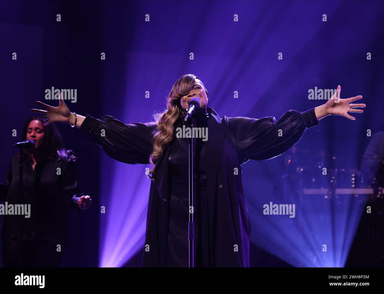EDITORIAL USE ONLY. Gabrielle performing during the filming for the ...