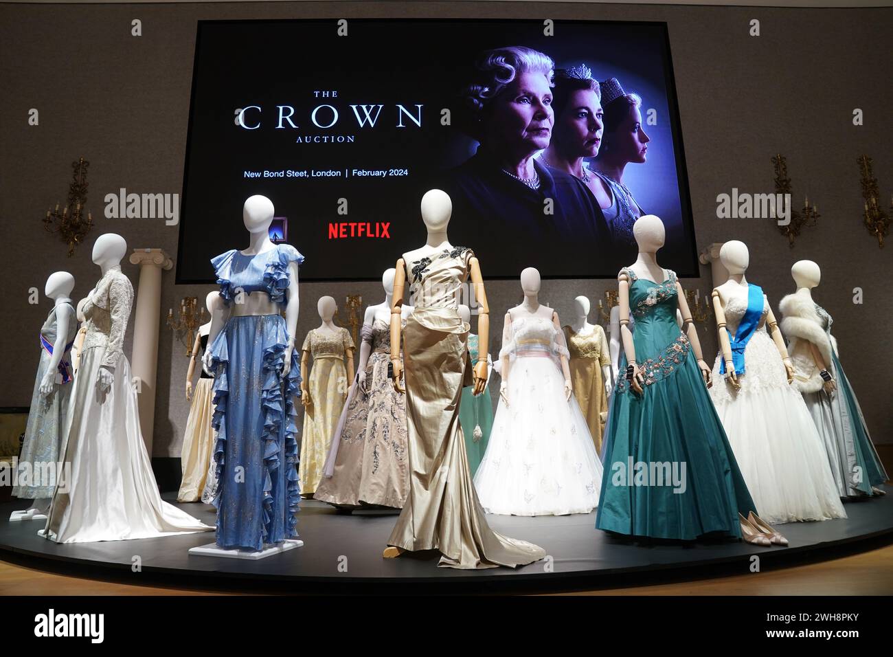 File photo dated 9/1/2024 of replica gowns worn by the Royal Family ...