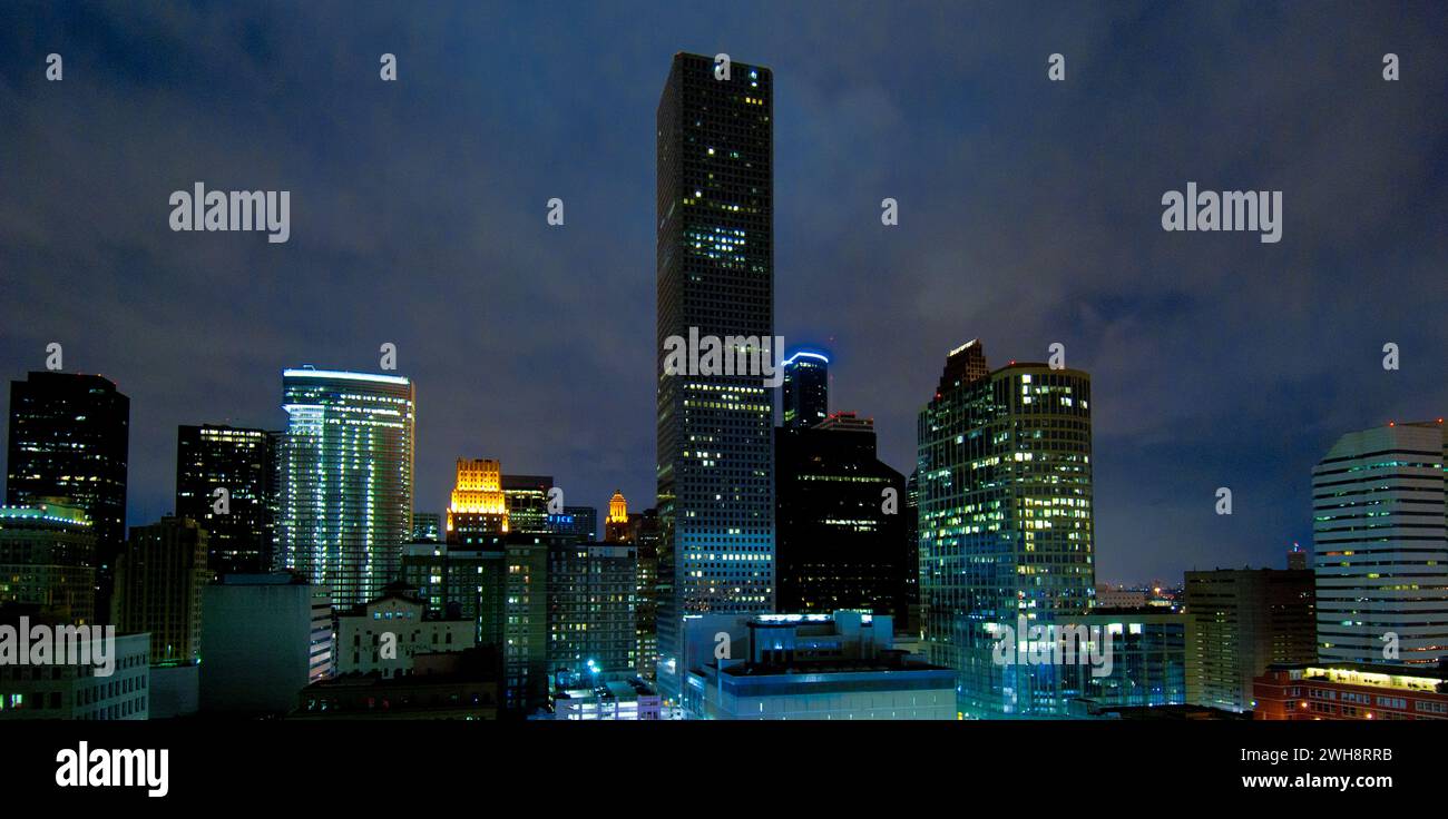 Houston texas downtown cityscape night hi-res stock photography and ...