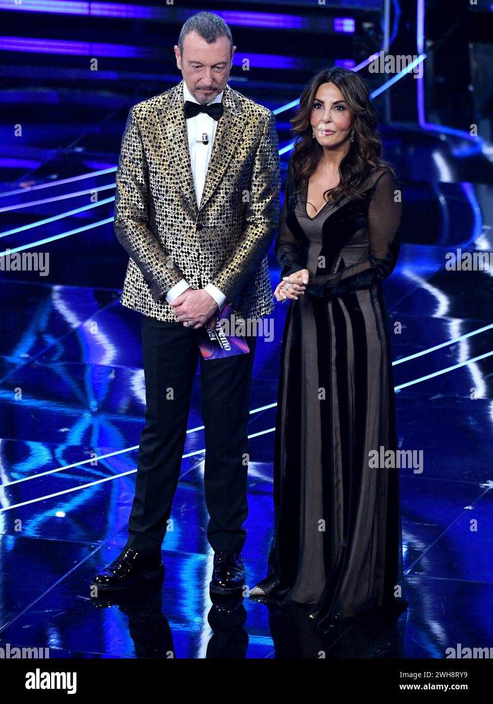 Sanremo, . 08th Feb, 2024. Sanremo, 74th Italian Song Festival - Third ...