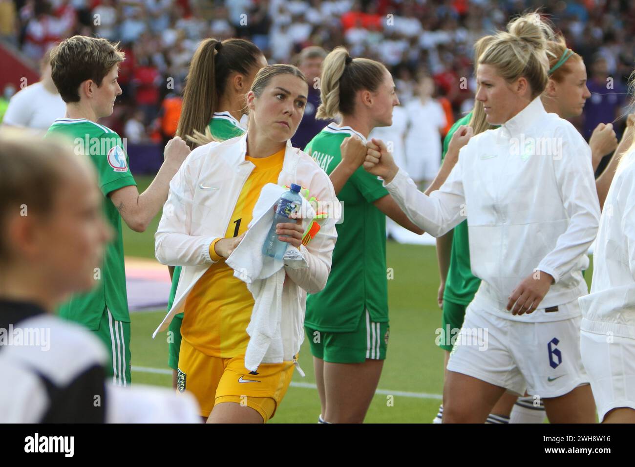 Respect handshakes England v Northern Ireland UEFA Womens Euro 15 July ...