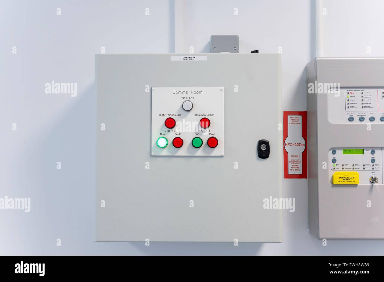 Electronic fire suppression system control panel Stock Photo - Alamy