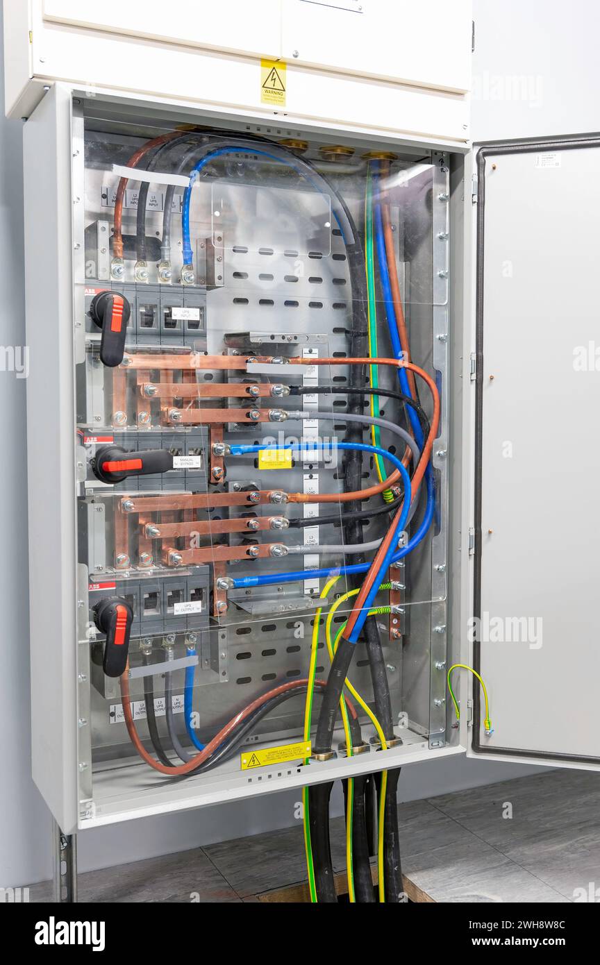 Industrial electrical cable control panel, high voltage Stock Photo - Alamy