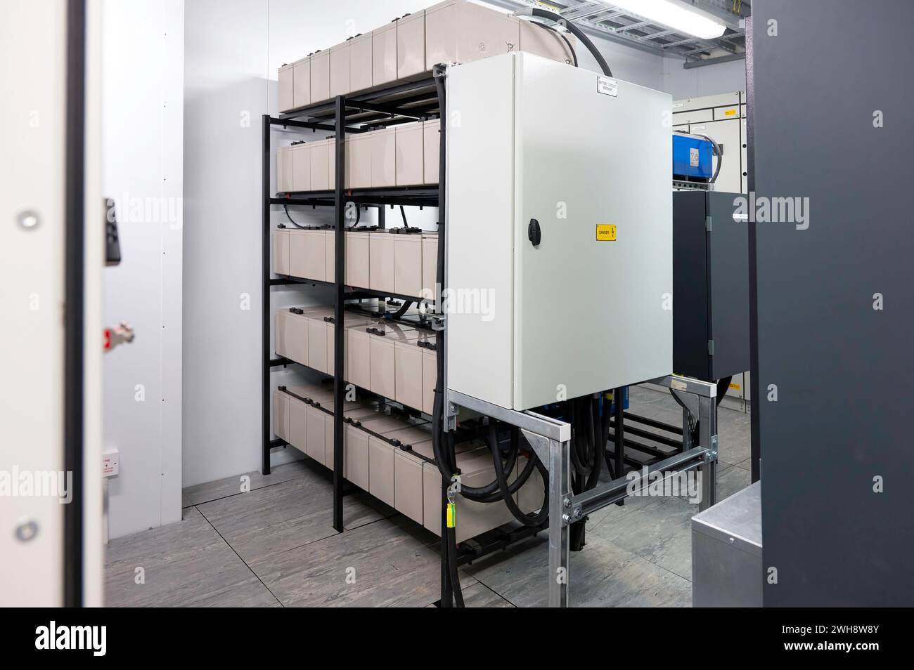 Industrial electric UPS backup system with external batteries Stock Photo - Alamy